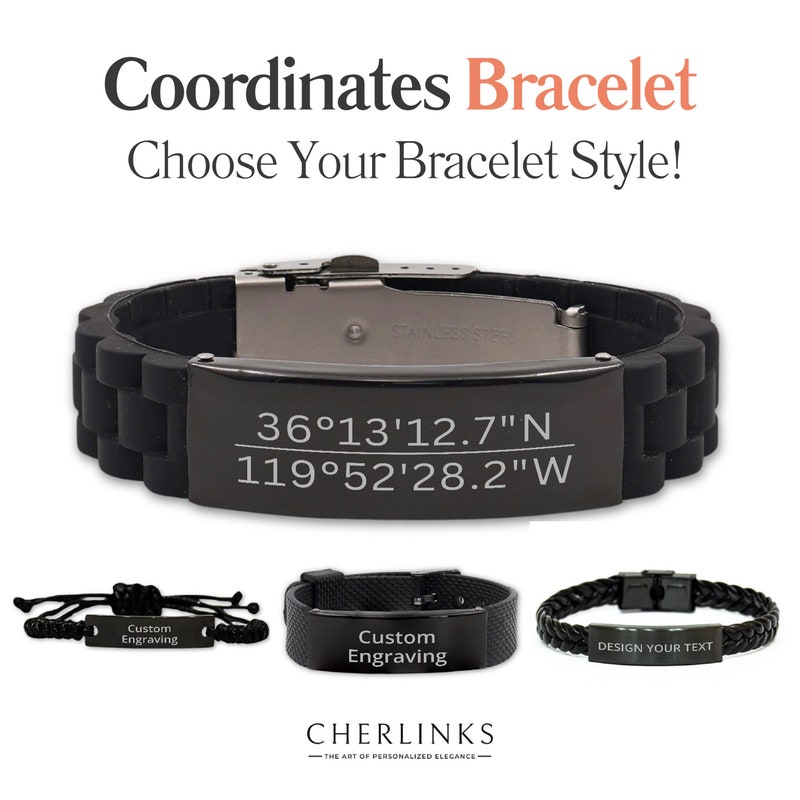 Coordinates Bracelet - Etsy