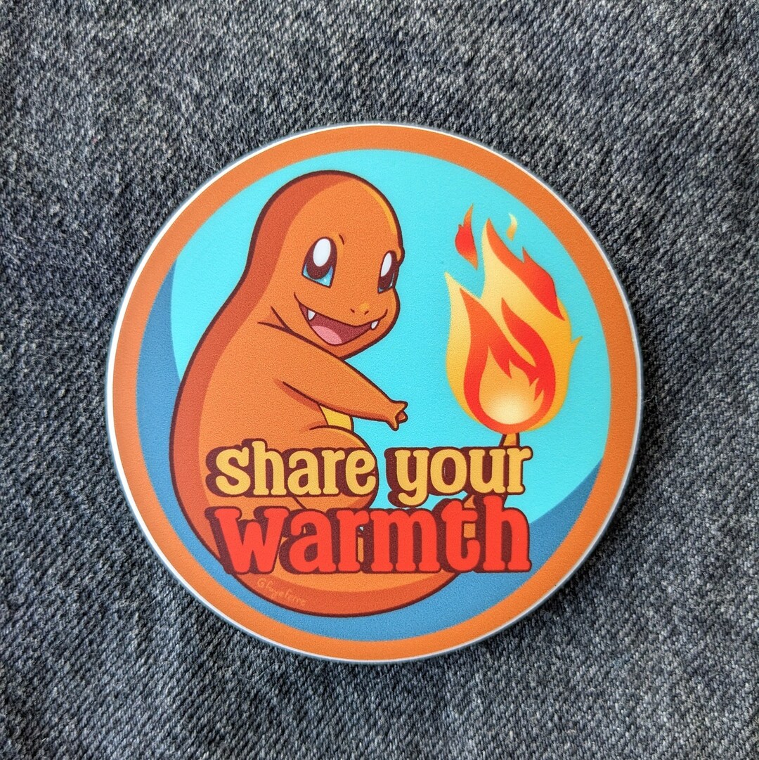 Charmander Share Your Warmth Vinyl Sticker or Fridge Magnet ...