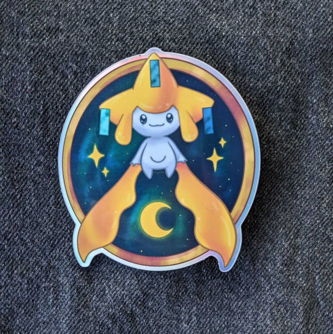 Jirachi Holographic Moon + Stars Sticker - Etsy
