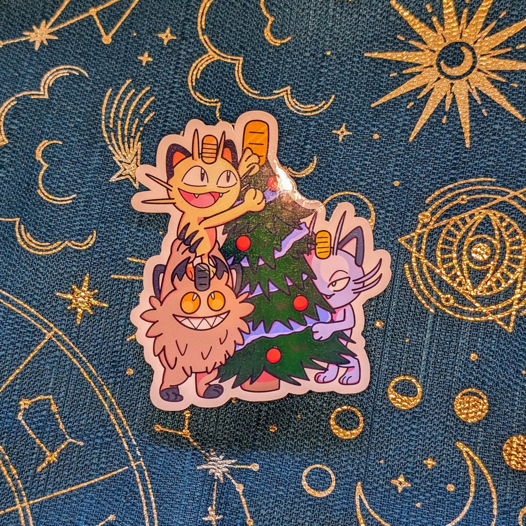 Meowth - Holiday Cheer - Galarian Meowth, Alolan Meowth - Waterproof 3 ...