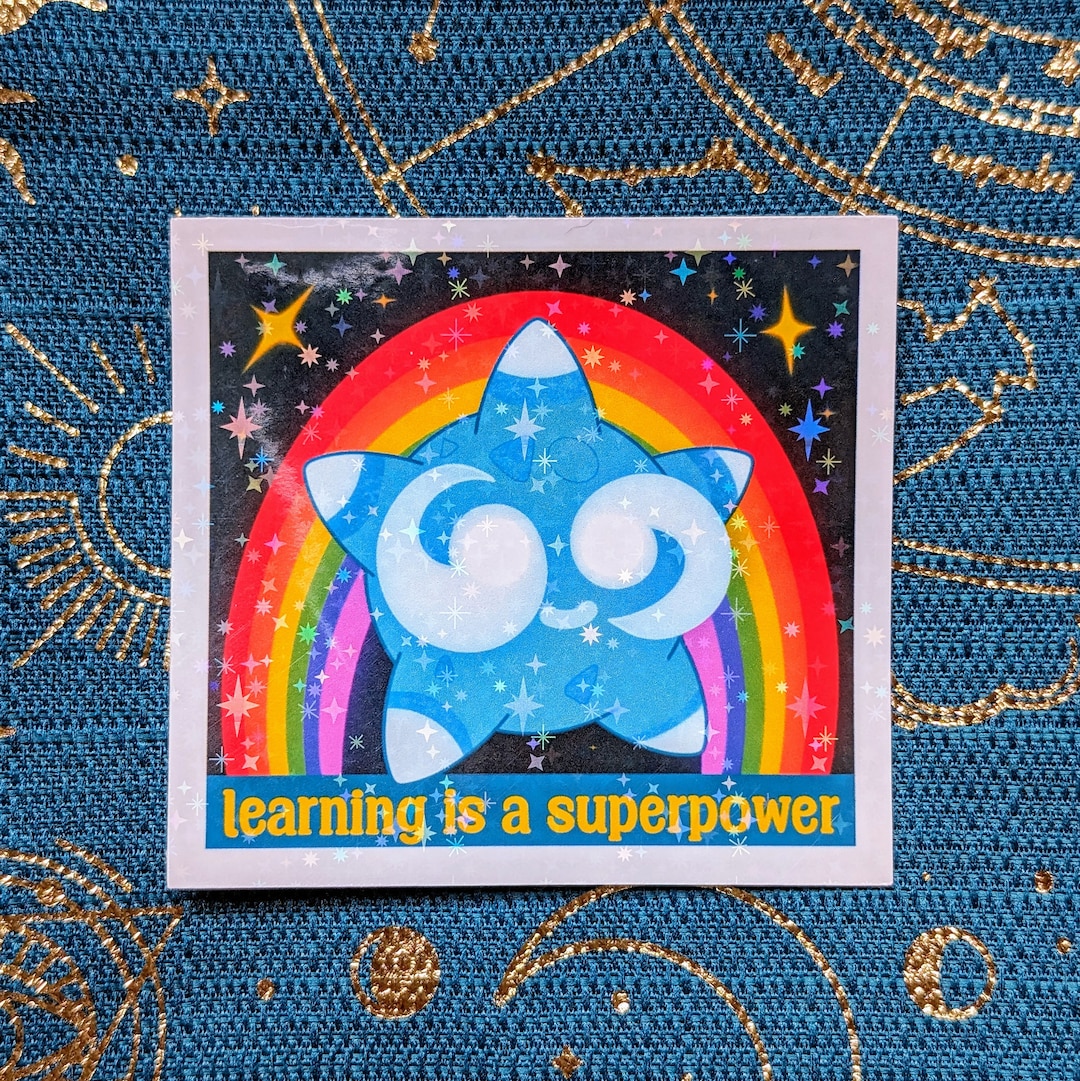 Minior Rainbow Star Learning is a Superpower Sparkly Waterproof Vinyl ...