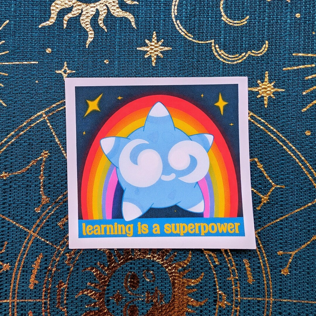 Minior Rainbow Star Learning is a Superpower Vinyl Sticker Knowledge ...