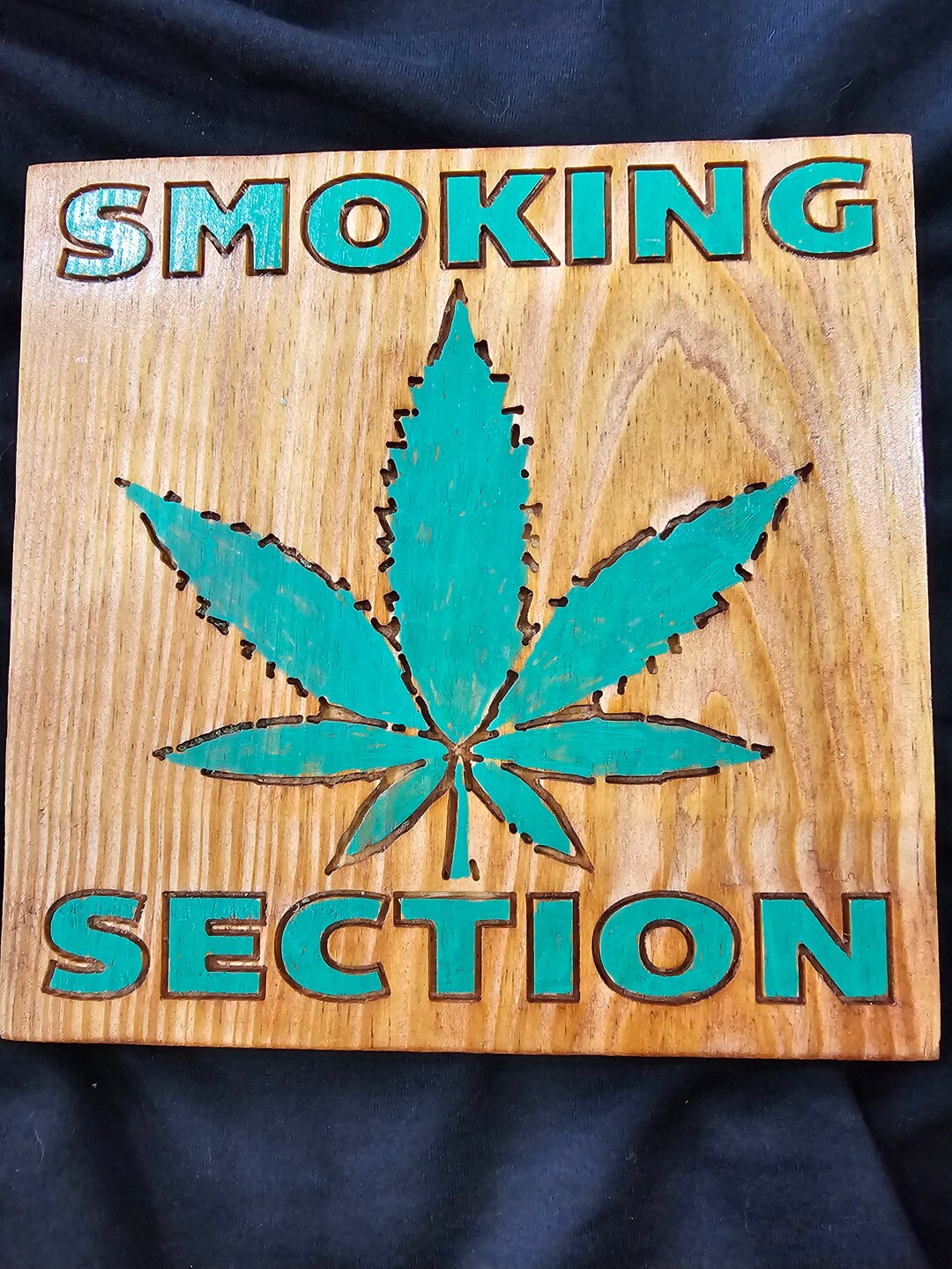 Smoking Section Wooden Sign pot Leaf - Etsy