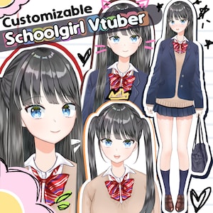 Customizable Schoolgirl Vtuber Model: Full-body LIVE2D, Premade - Etsy
