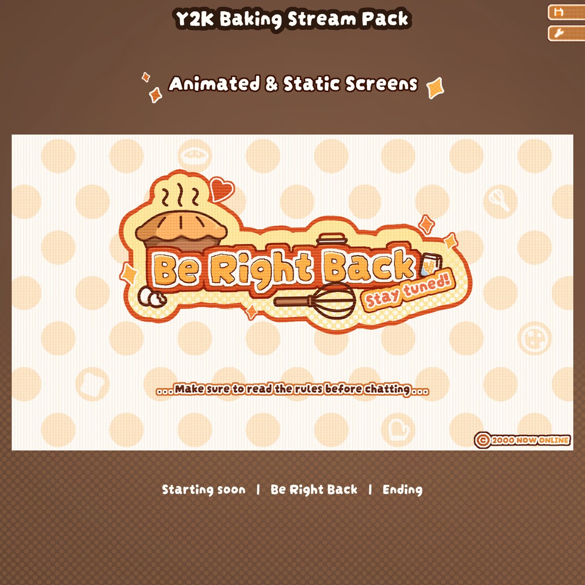 Pixelated Baking Stream Pack: Animated Overlays & Panels (digital ...