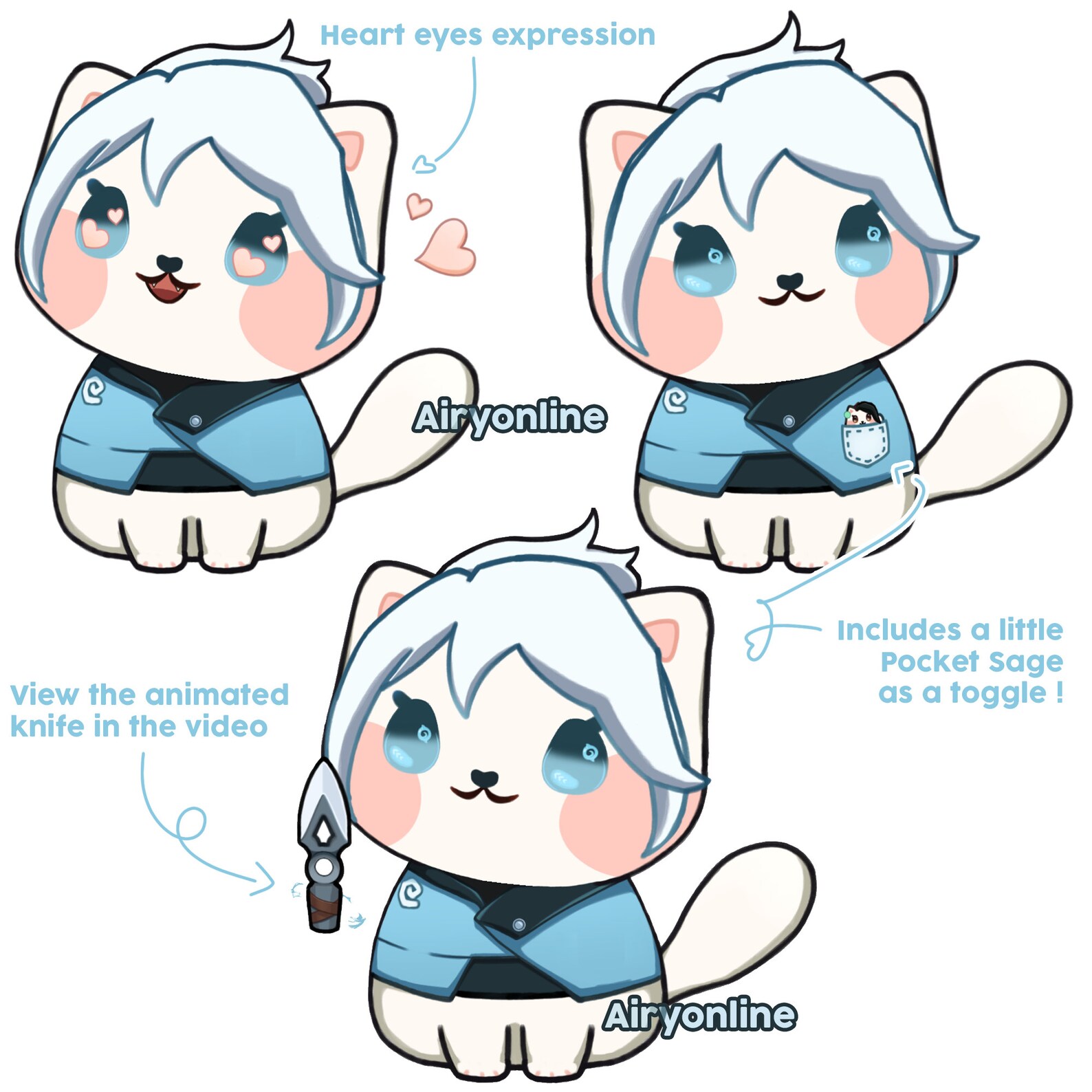 Valorant Jett LIVE2D Cat Vtuber Model/avatar Premade Ready to Use Cute - Etsy