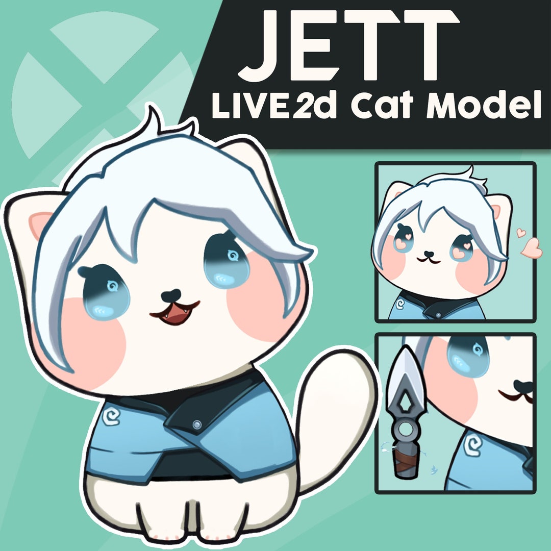 Valorant Jett - LIVE2D Cat Vtuber Model/avatar | Premade | Ready to Use ...