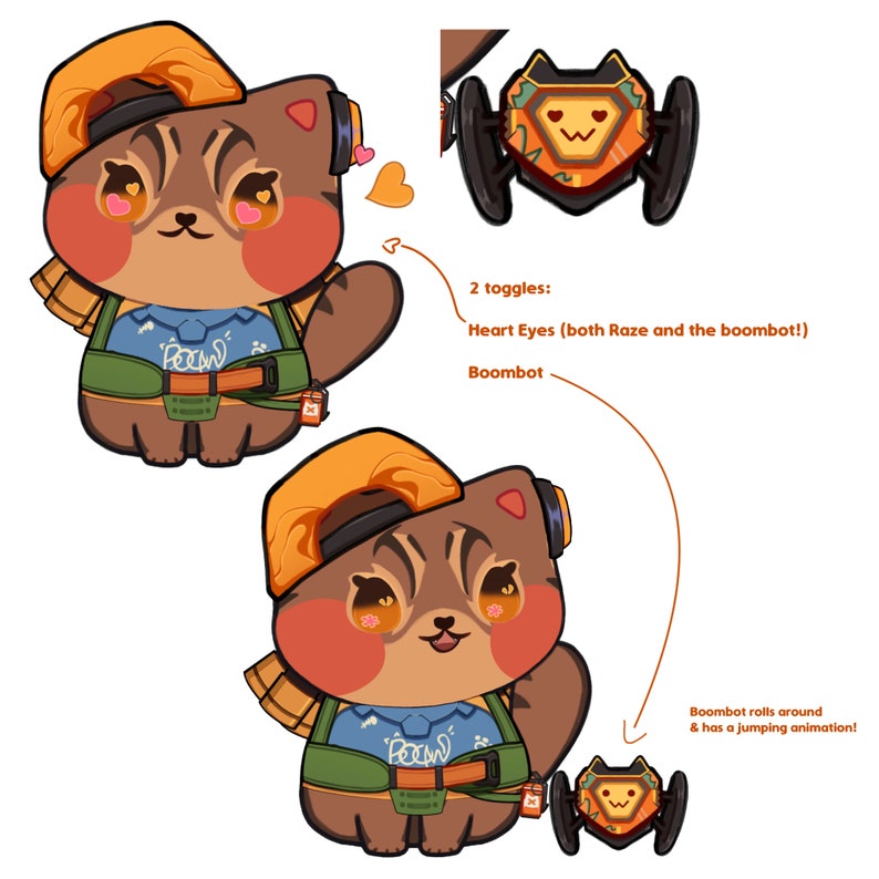 Valorant RAZE Cat - LIVE2D Vtuber Model - Premade - Etsy