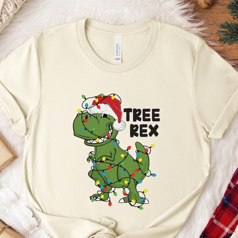 Dinosaur Xmas T Shirt - Etsy