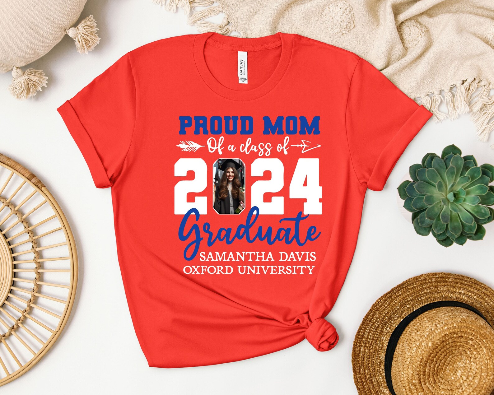 Proud Mom of 2024 Graduate Shirt, Custom Photo Graduation Shirt, Proud ...