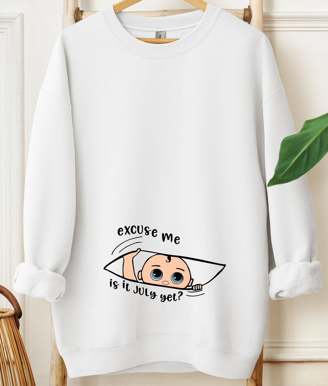 Excuse Me is It July yet Maternity Shirt: Funny Pregnancy Announcement ...