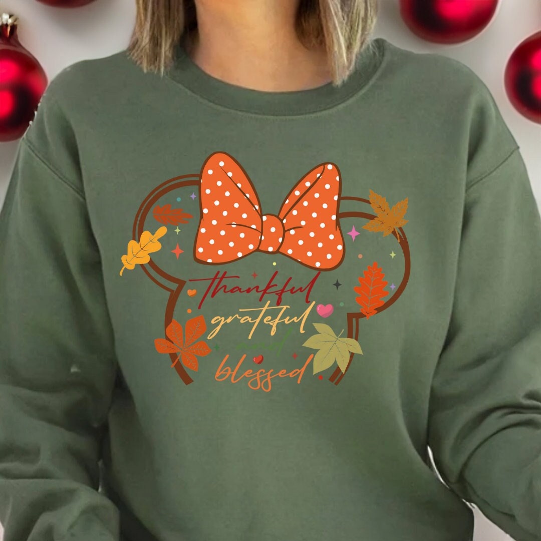 Thankful Minnie Mouse Sweatshirt, Fall Disney Thanksgiving Shirt - Etsy