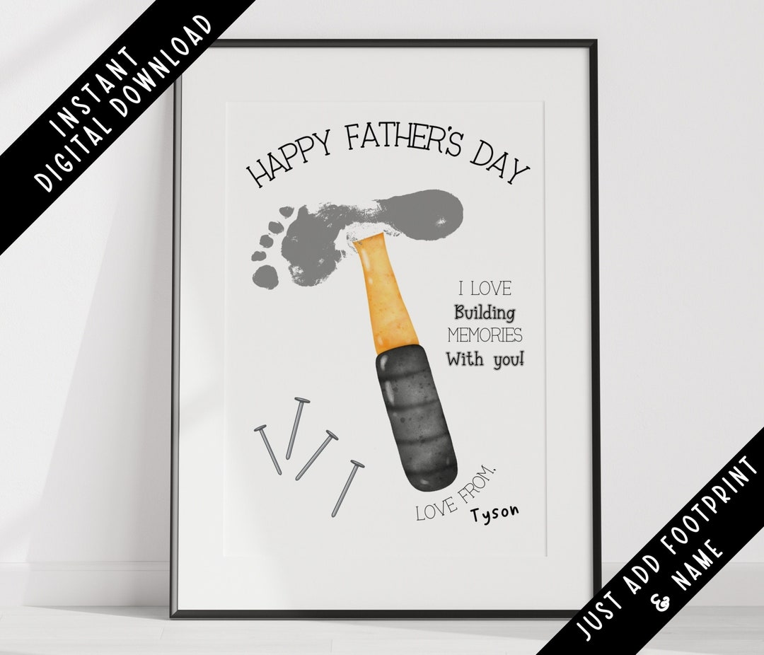 Happy Father's Day Footprint Art | Gift for Dad | DIY Kids Craft ...