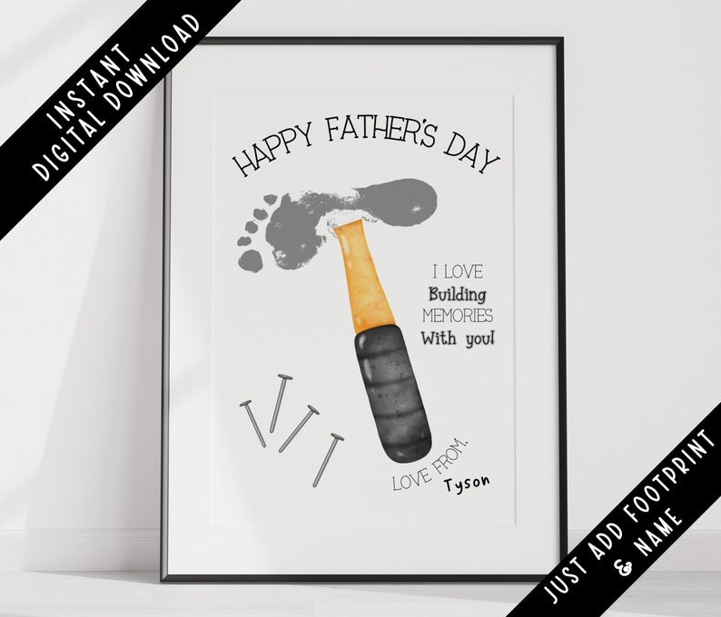 Happy Father's Day Footprint Art | Gift for Dad | DIY Kids Craft ...