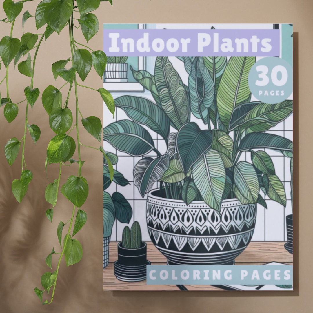 Houseplant Coloring Pages Indoor Plant Coloring Book Home Garden ...