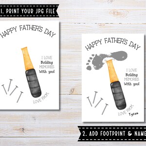 Happy Father's Day Footprint Art | Gift for Dad | DIY Kids Craft ...