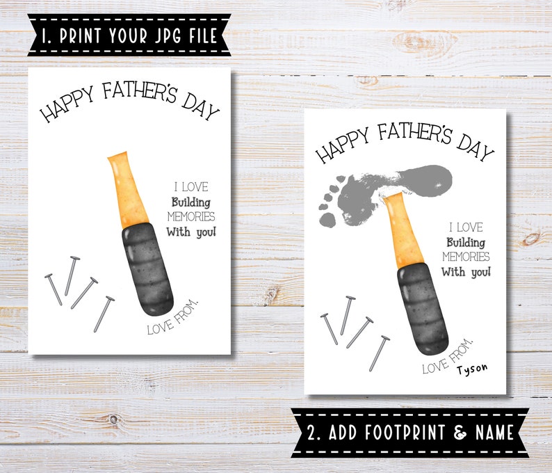 Happy Father's Day Footprint Art | Gift for Dad | DIY Kids Craft ...