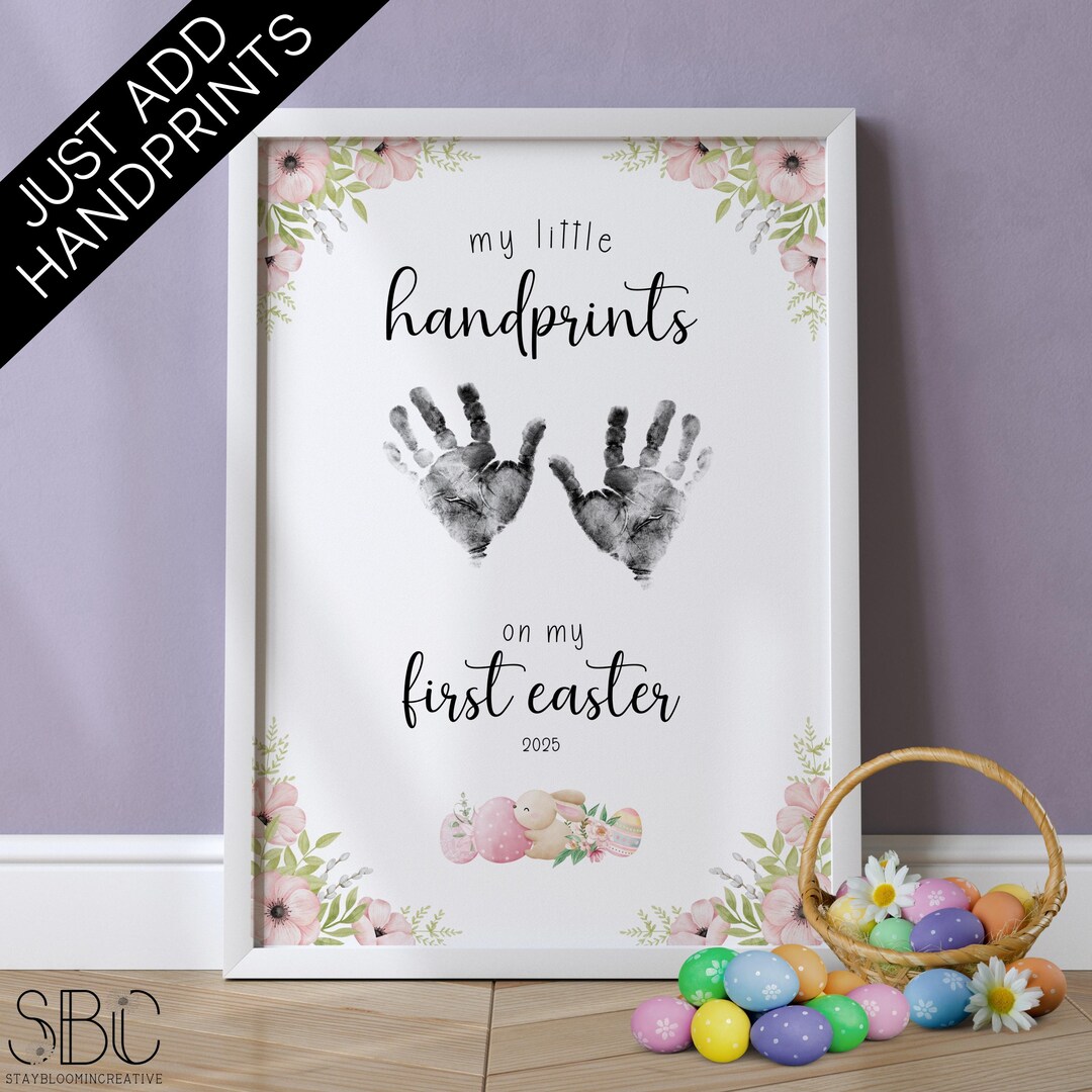 Easter Handprint Art: DIY Keepsake, First Easter, for Girls (digital ...