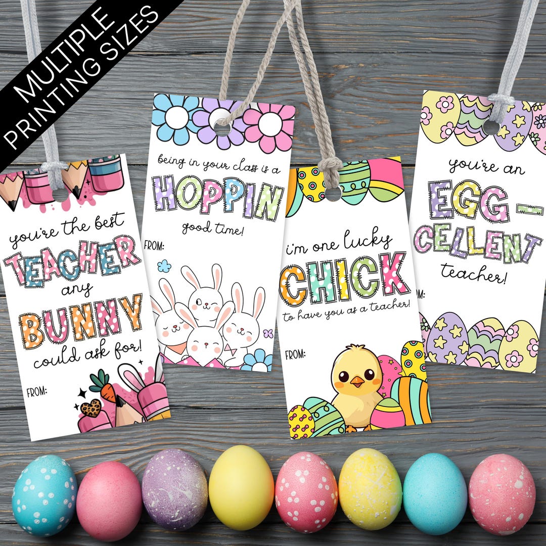 Teacher Easter Gift Tags | Teacher Appreciation Printable | Instant ...