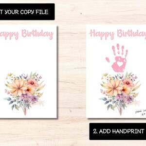 Happy Birthday Handprint Art Printable | Flower Bouquet Handprint ...