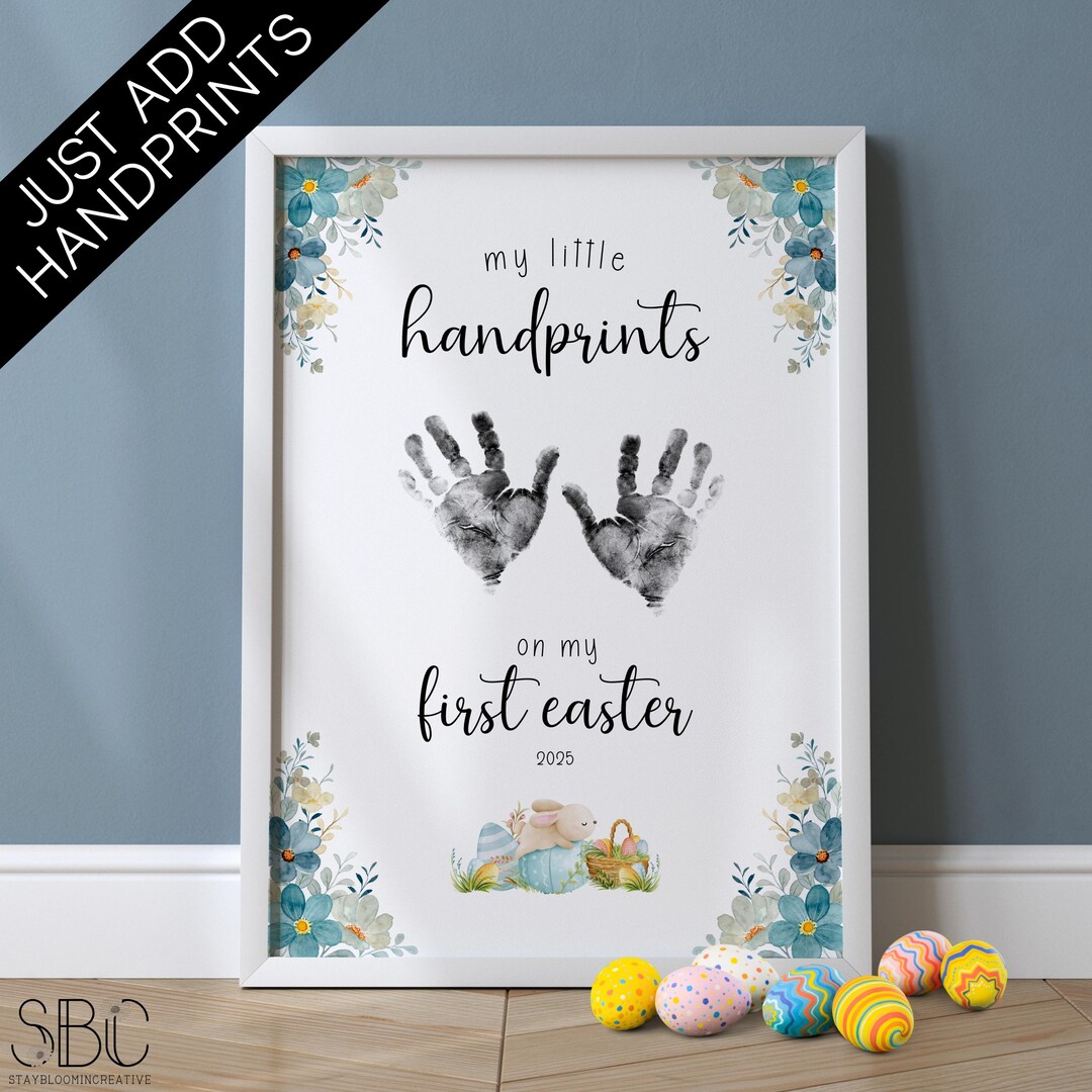 Easter Handprint Art Printable | My First Easter DIY Keepsake | for ...