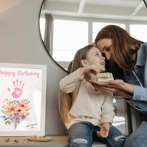 Happy Birthday Handprint Art Printable | Flower Bouquet Handprint ...