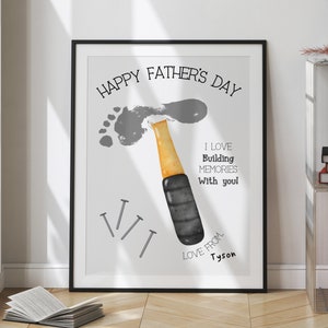 Happy Father's Day Footprint Art | Gift for Dad | DIY Kids Craft ...
