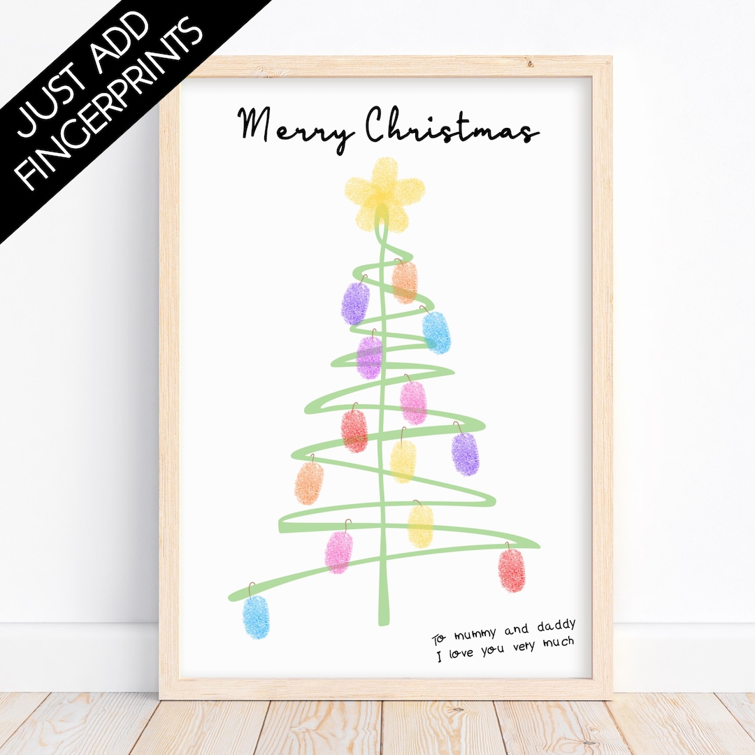 Christmas Tree Fingerprint Art: Kids DIY Activity Craft (instant ...