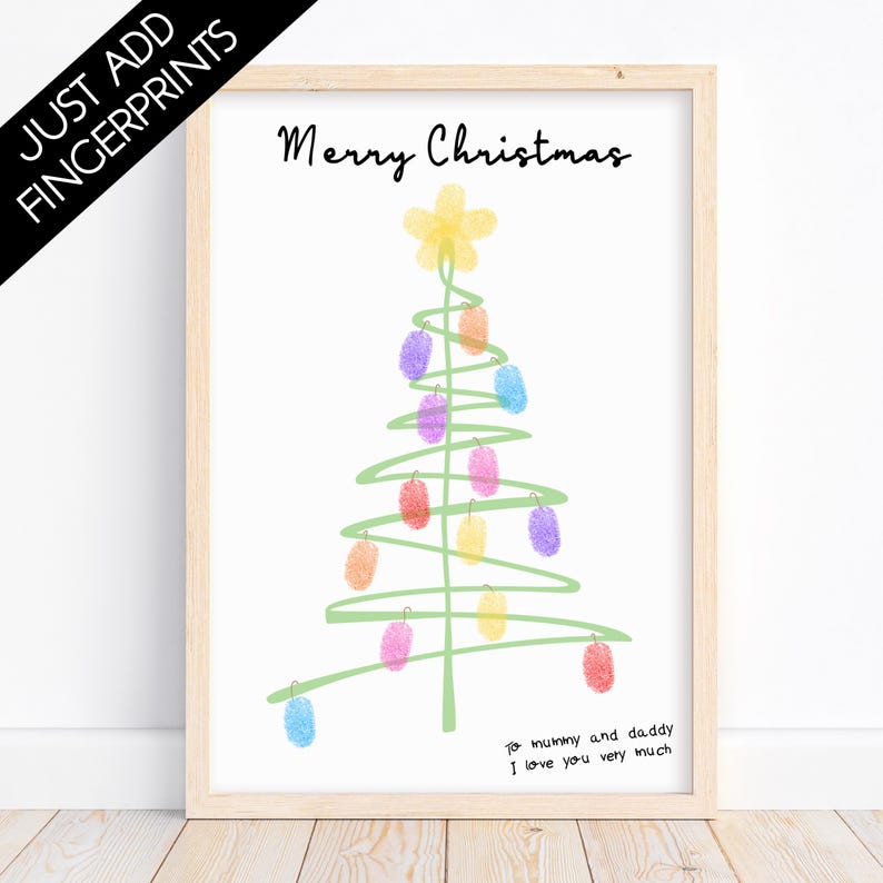 Christmas Tree Fingerprint Art: Kids DIY Activity Craft (instant ...