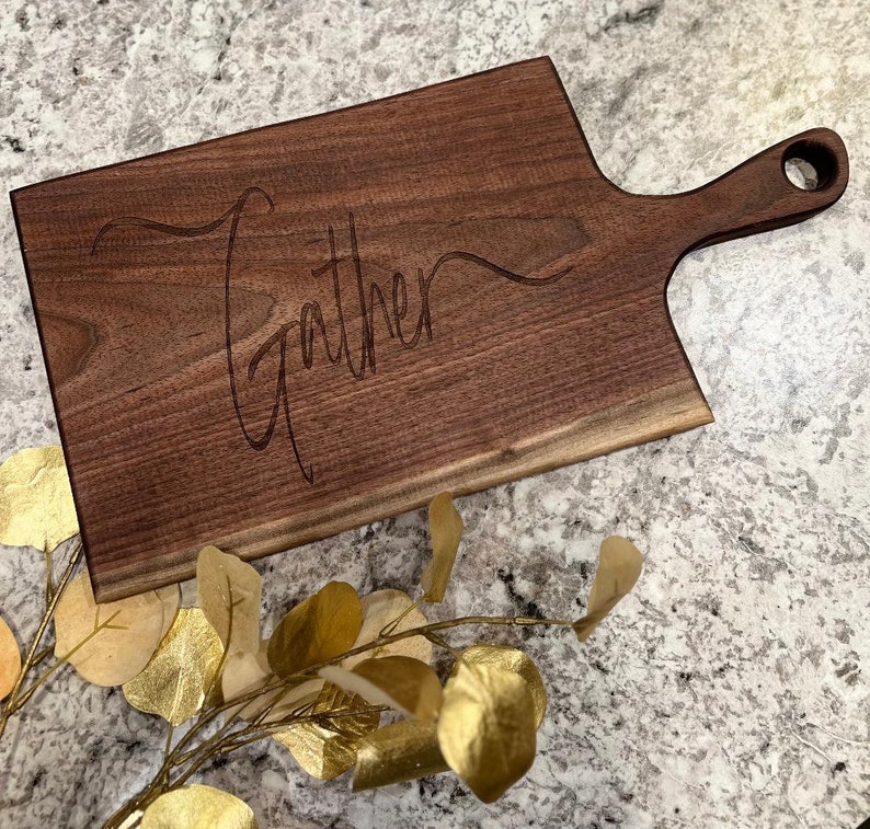 Personalized, Engraved Charcuterie Board, Custom Wooden Serving Board, Gather, Wedding ...