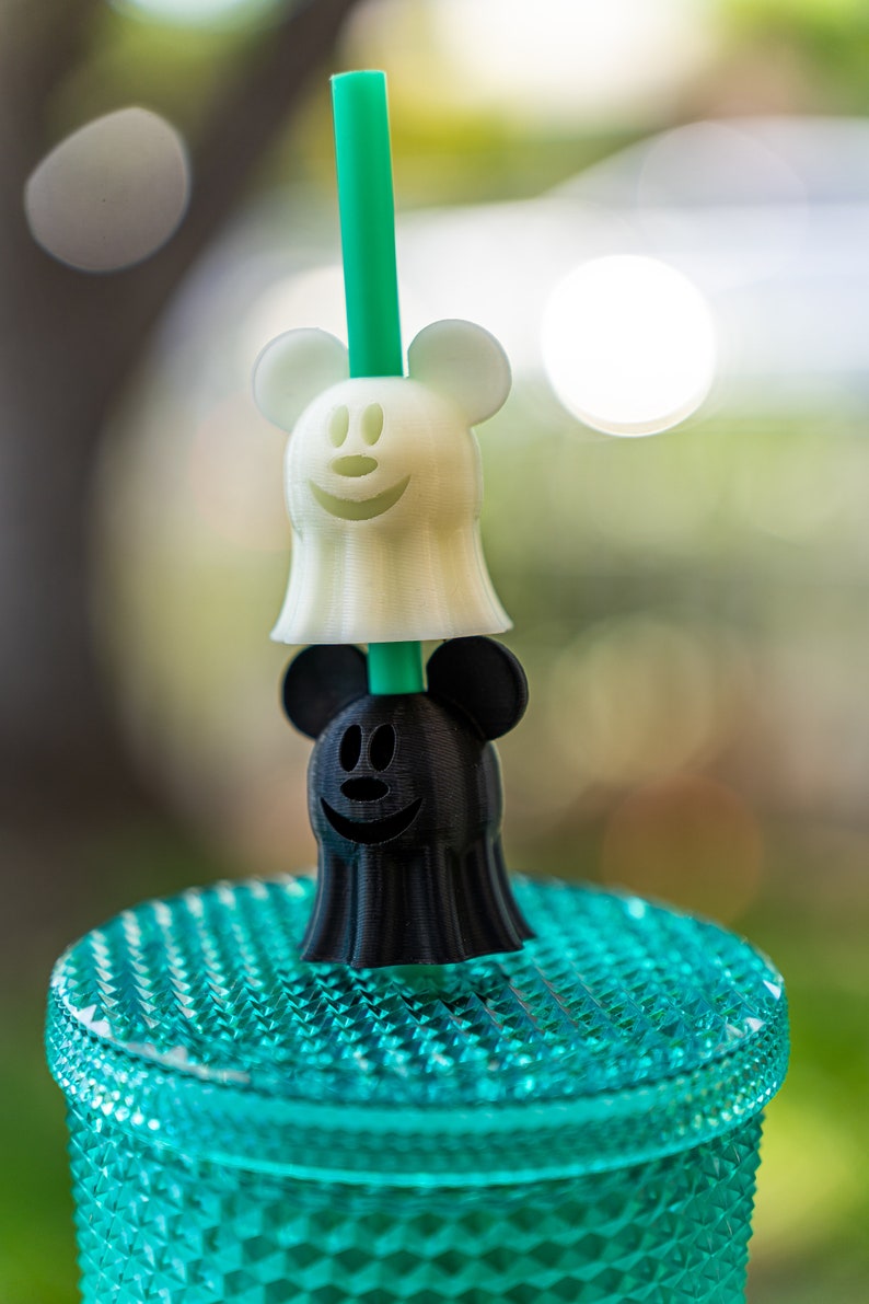 Mickey Ghost Straw Topper - Etsy