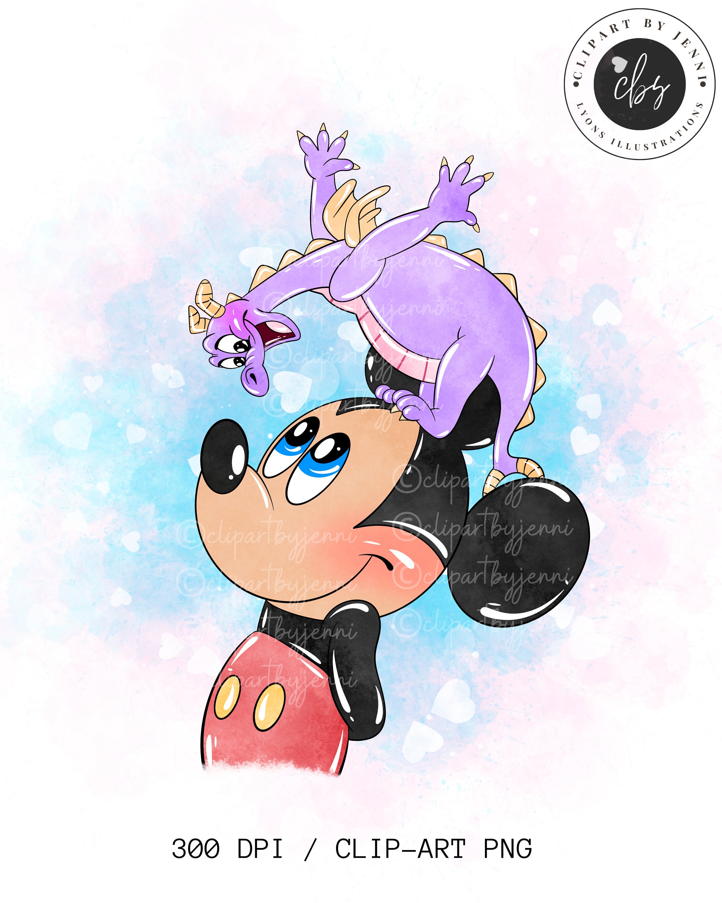 Watercolour Figment & Mickey Clipart / Mickey Figment Epcot Park ...