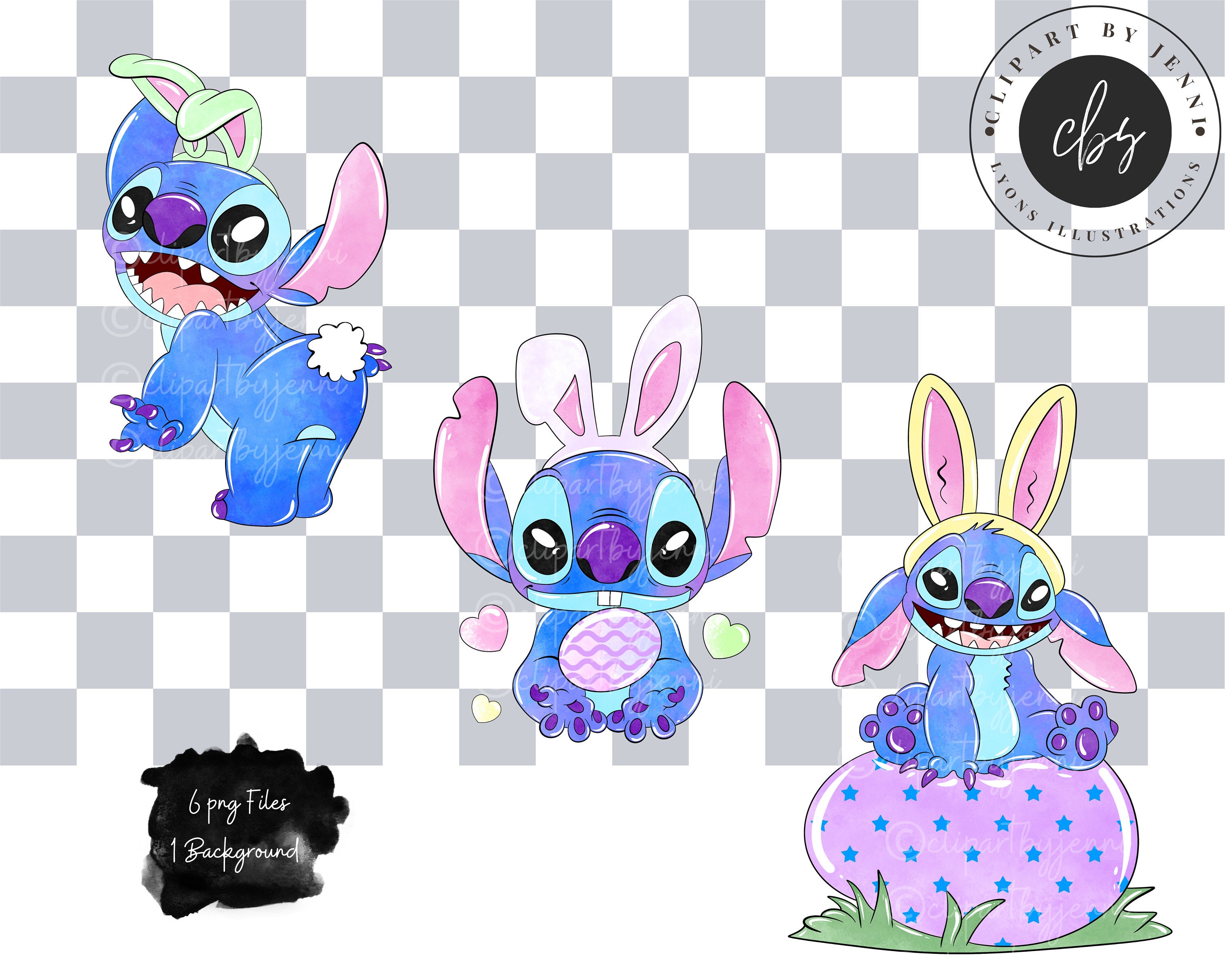 Watercolour Stitch Easter Clipart Bundle / Easter Stitch PNG Printable ...