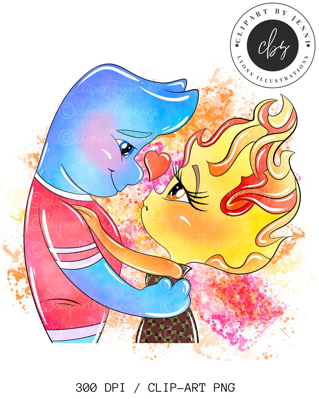 Watercolour Elemental Clipart / Watercolour Wade Ember Elemental PNG ...