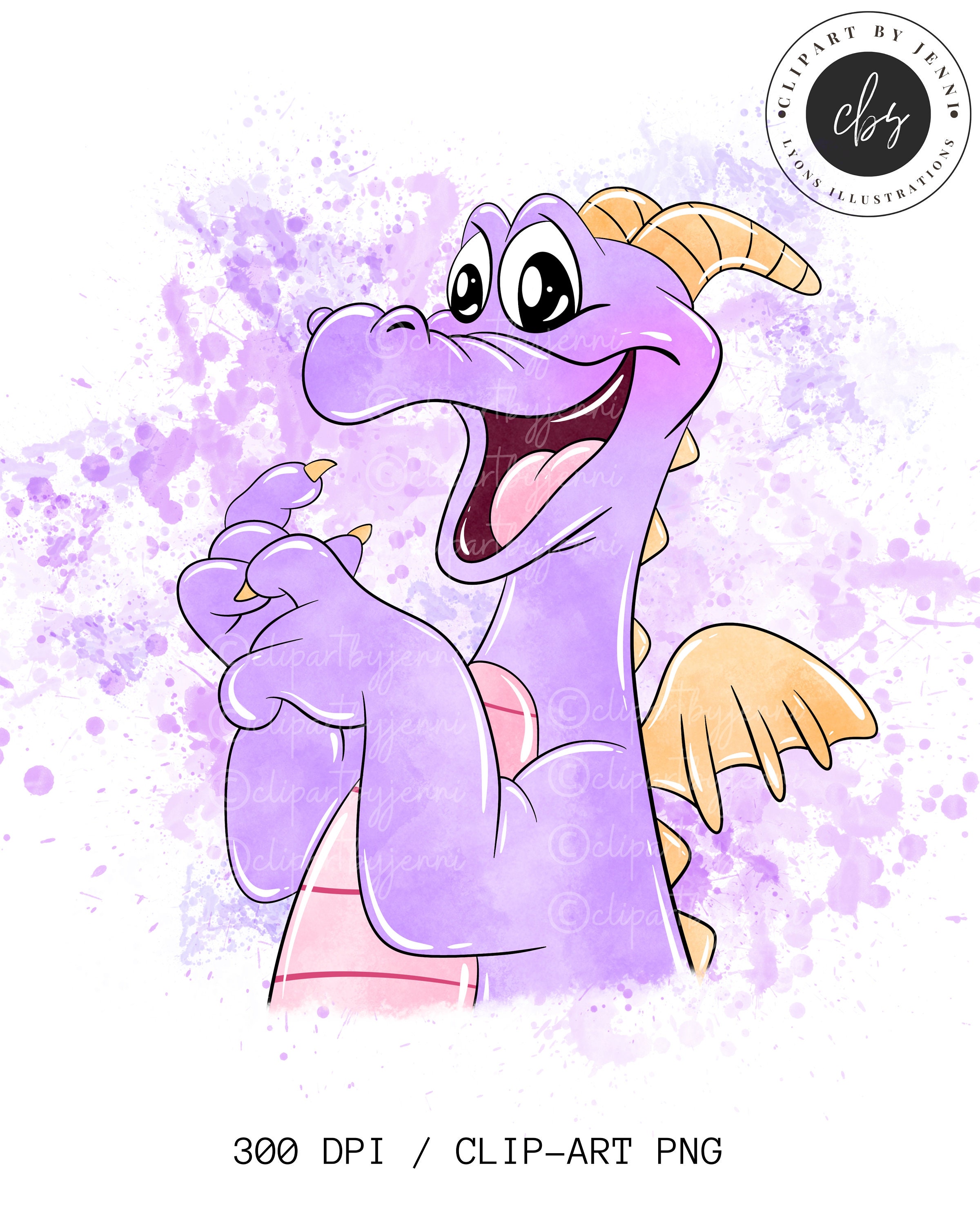 Watercolour Figment Clipart / Epcot Park Clipart / Figment PNG ...
