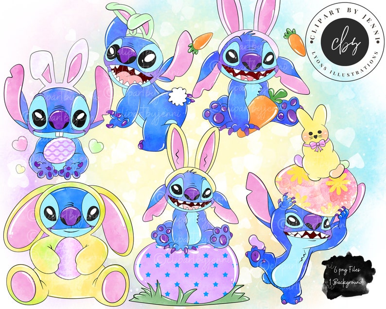 Watercolour Stitch Easter Clipart Bundle / Easter Stitch PNG Printable ...
