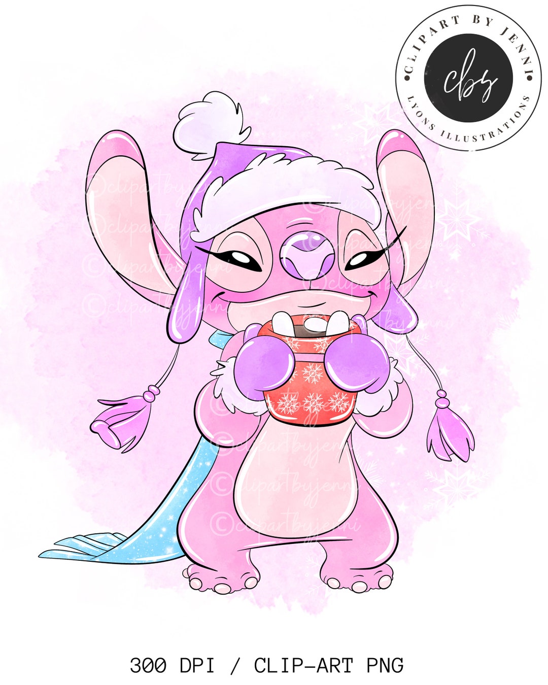 Watercolour Stitch Angel Christmas Clipart / Christmas Stitch Angel PNG ...