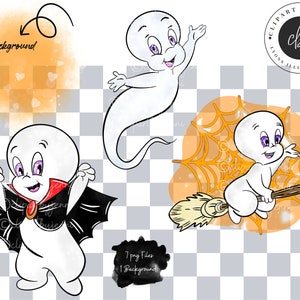Casper Watercolour Clipart Bundle / Casper the Friendly Ghost Clipart ...