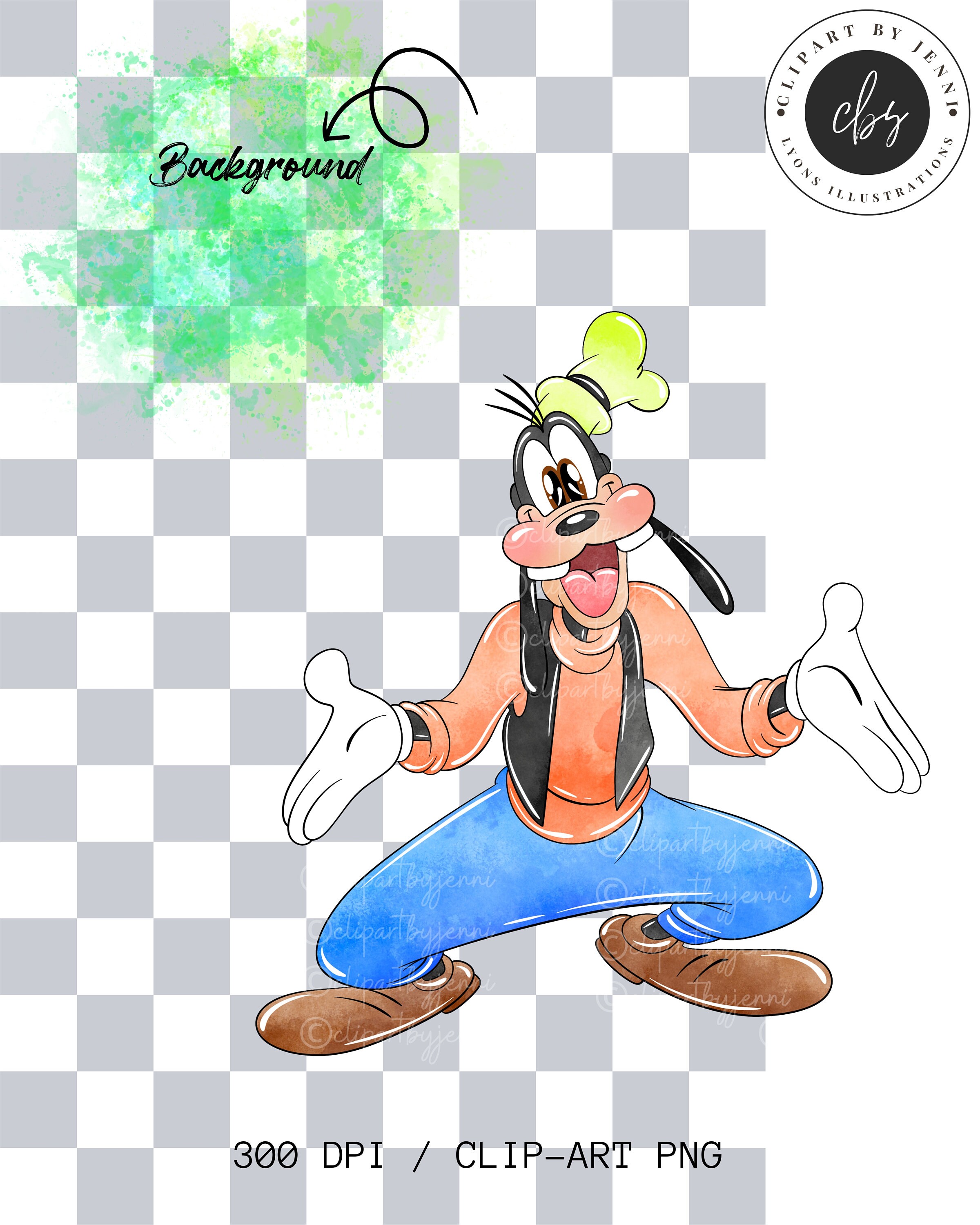 Watercolour Original Goofy Clipart / Goofy PNG Printable - Etsy