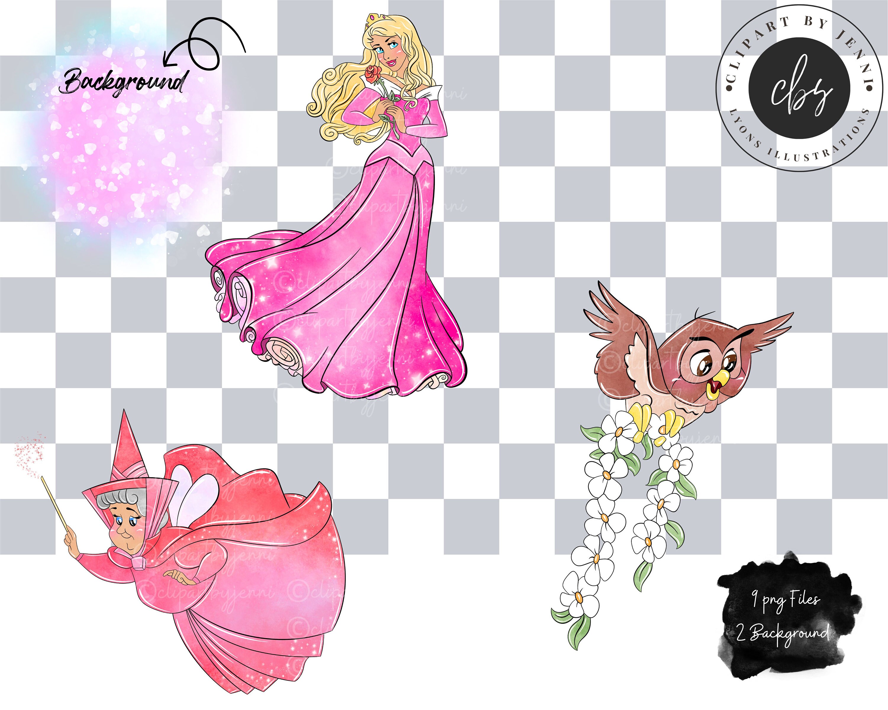 Watercolour Sleeping Beauty Clipart Bundle / Princess Aurora PNG ...