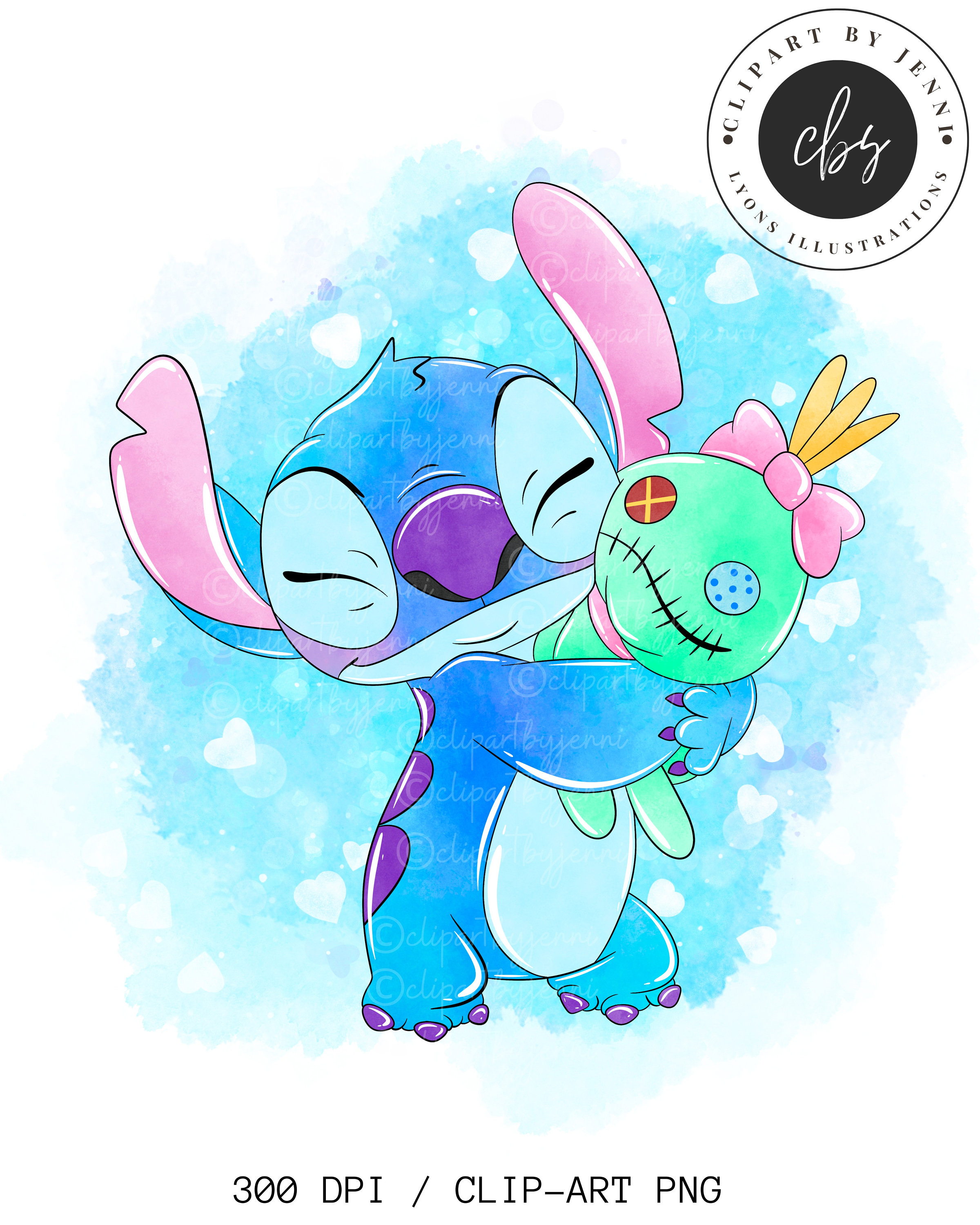 Watercolour Stitch Clipart / Stitch PNG Digital Printables / Lilo ...