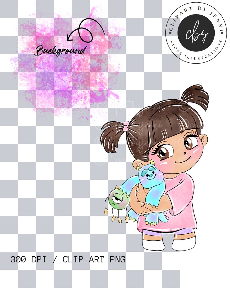 Watercolour Monsters Inc Boo Clipart / Boo Clipart / Monsters Inc Boo ...