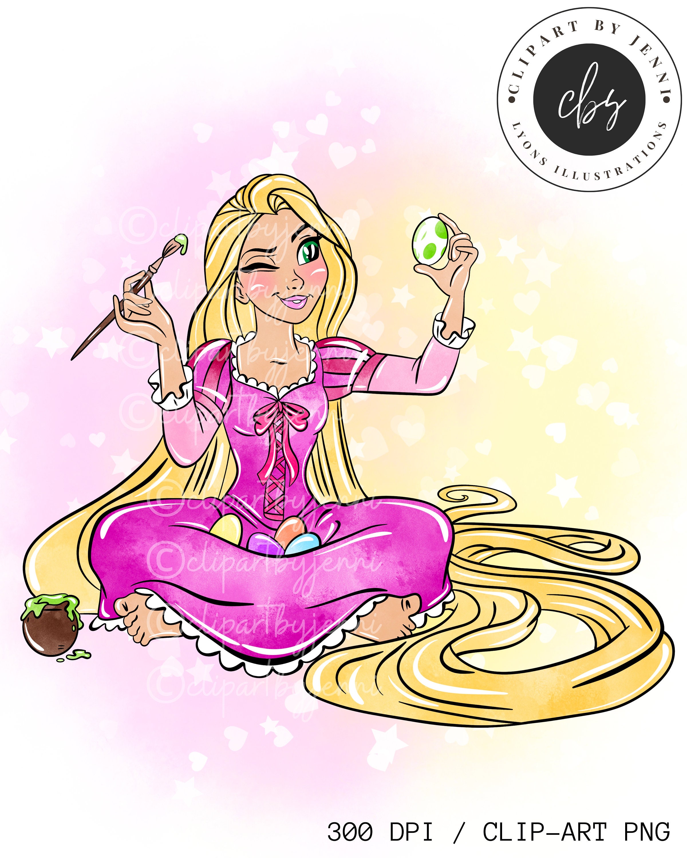 Rapunzel Tangled Watercolour Clipart / Rapunzel Art Clipart / Rapunzel ...