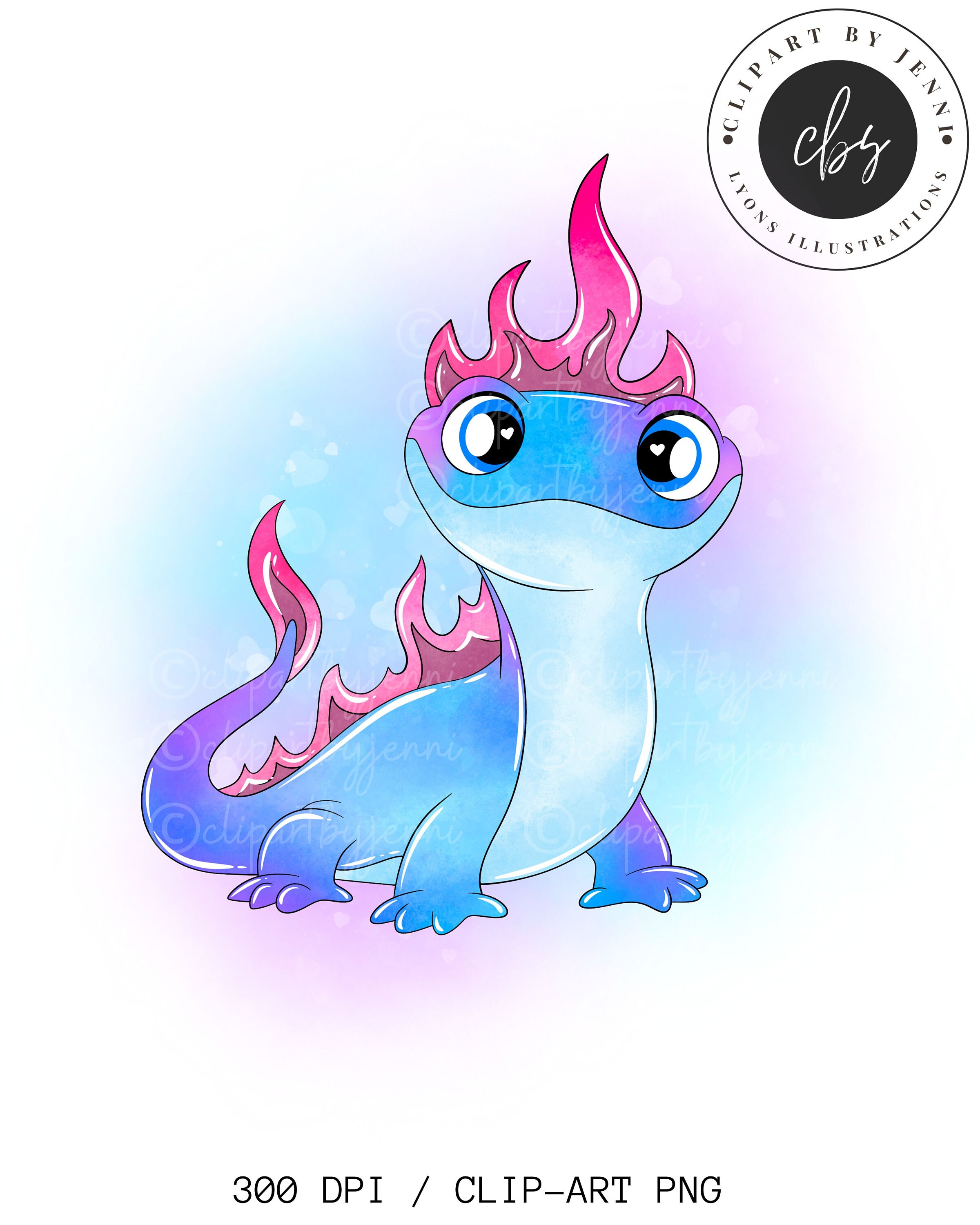 Watercolour Frozen Bruni Clipart / Bruni the Lizard Frozen Movie PNG ...