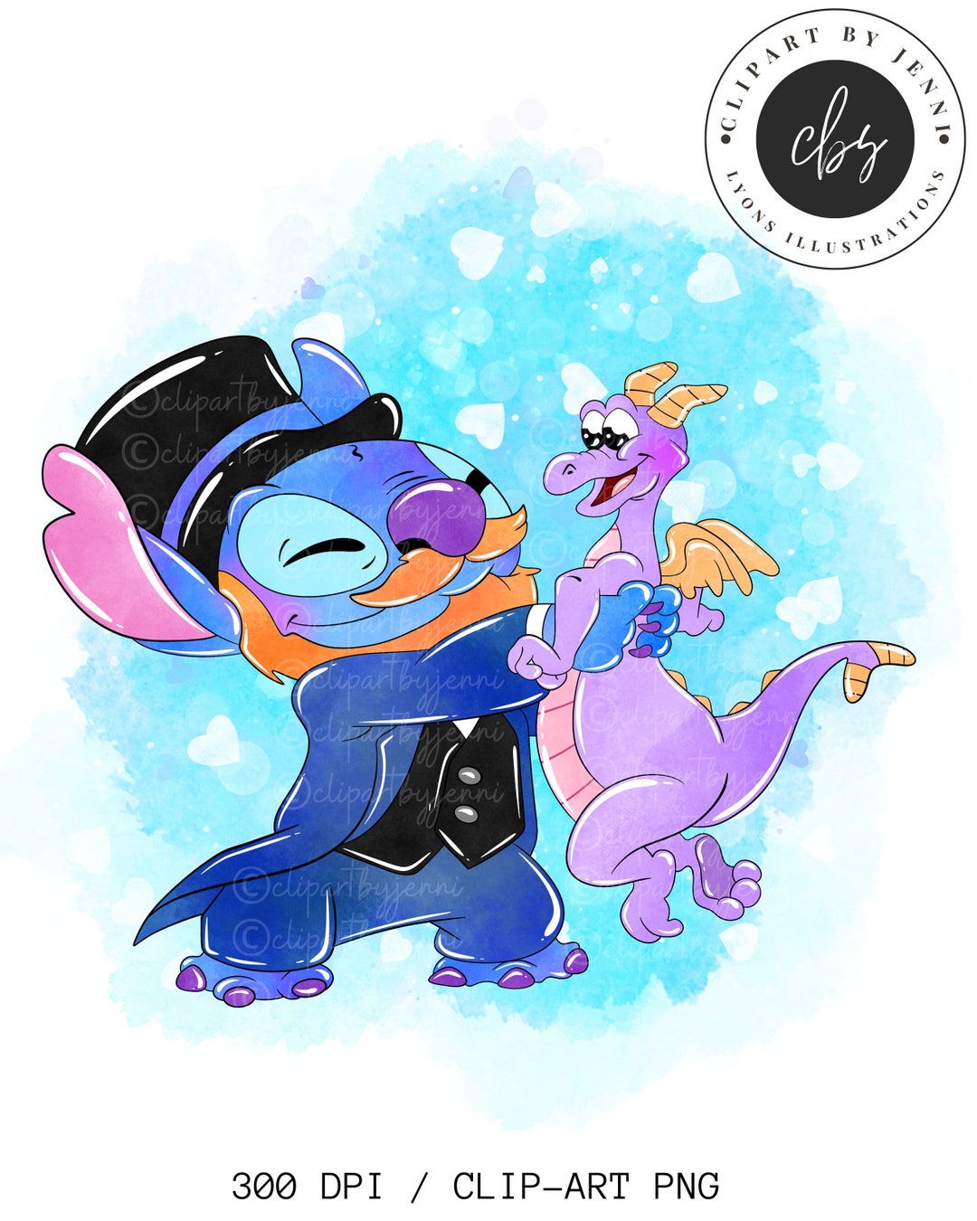 Watercolour Stitch Dreamfinder Figment Clipart / Epcot Figment ...