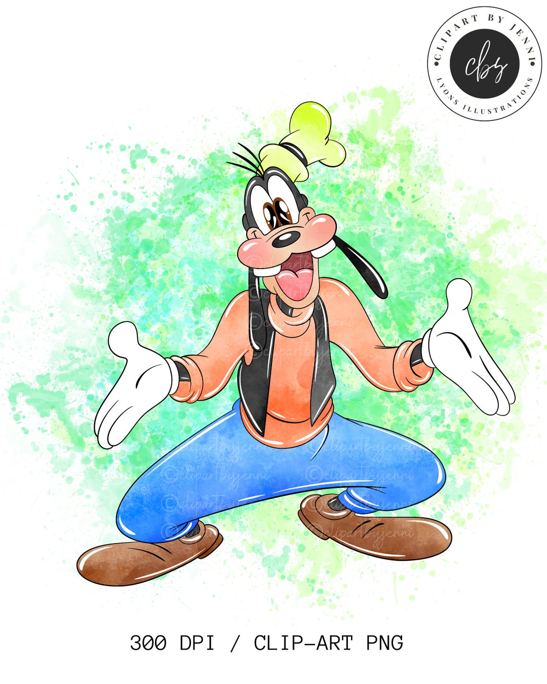 Watercolour Original Goofy Clipart / Goofy PNG Printable - Etsy