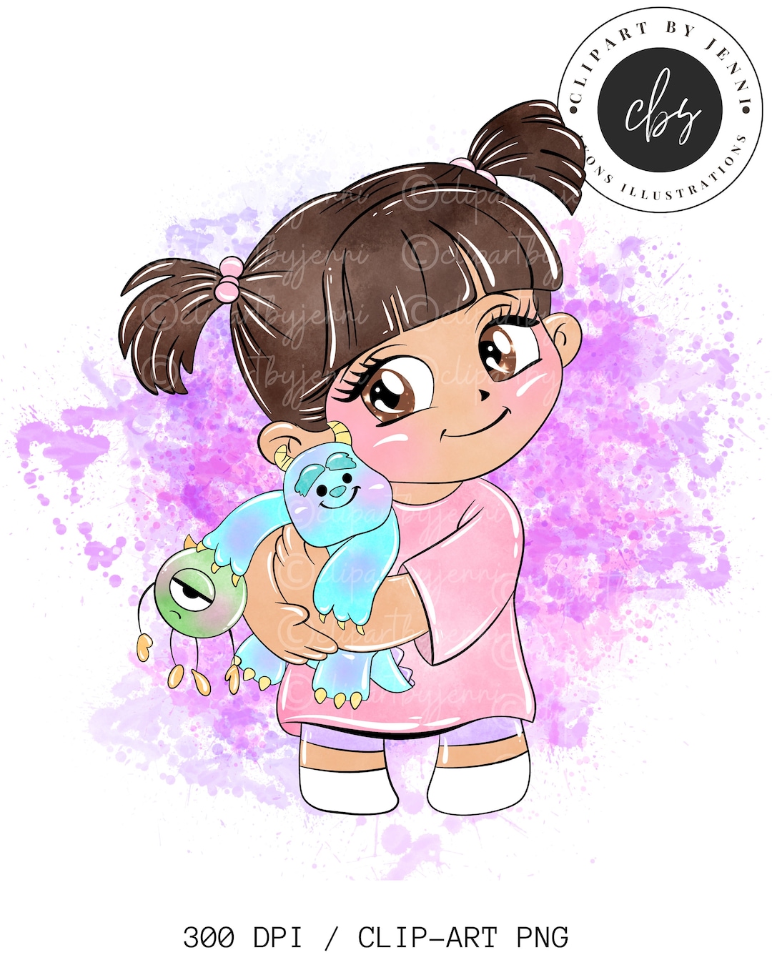 Watercolour Monsters Inc Boo Clipart Boo Clipart Monsters Inc Boo Png Printable Digital
