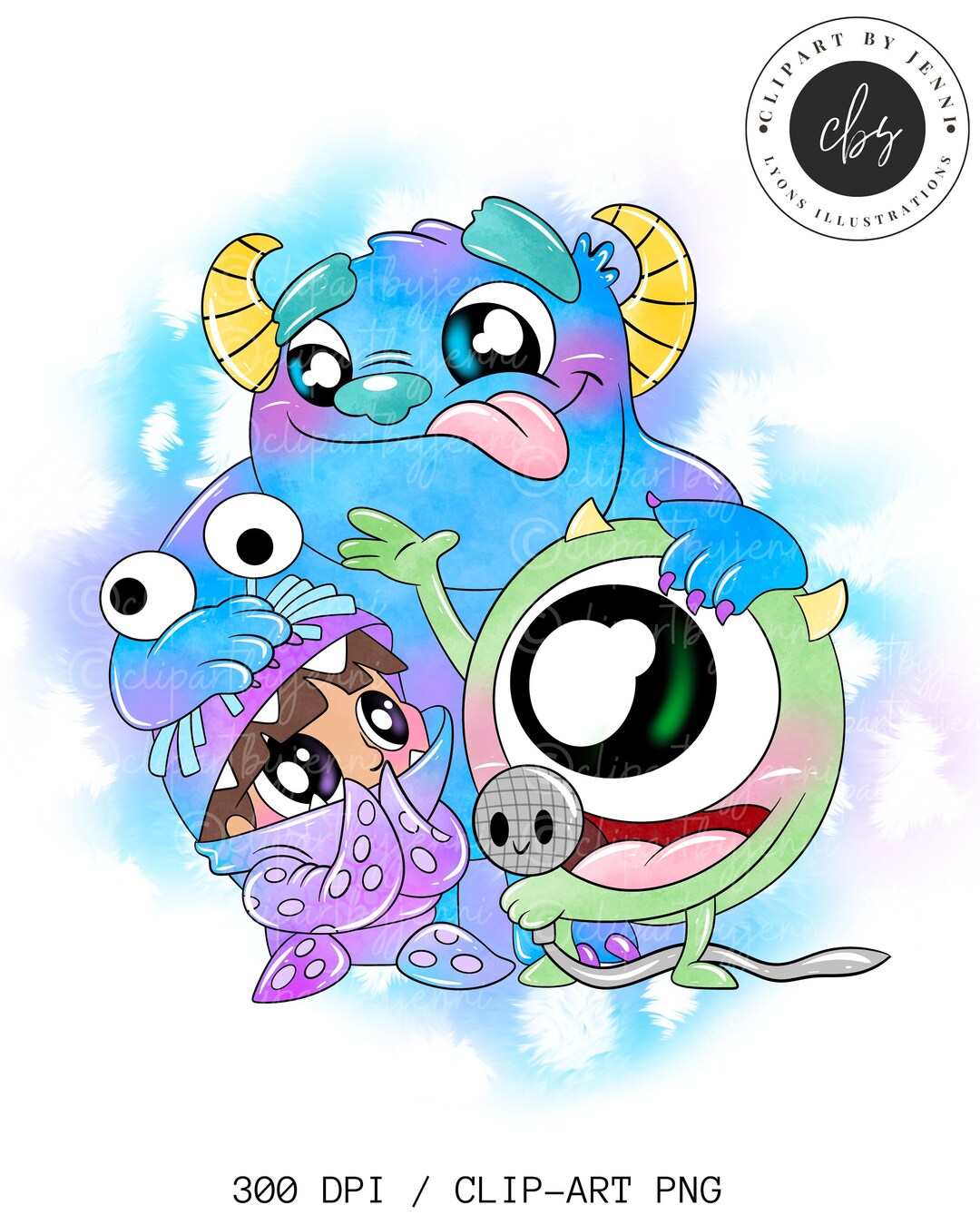 Watercolour Monsters Inc Clipart / Monsters Inc Boo Sully Mike PNG ...