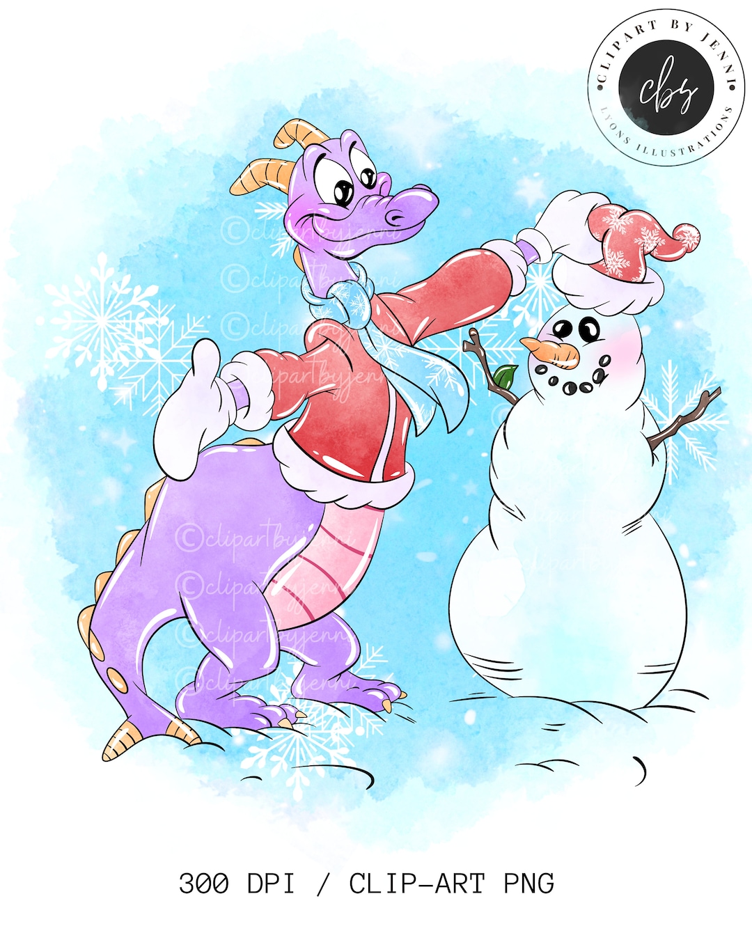 Watercolour Christmas Epcot Figment Clipart / Christmas Figment ...