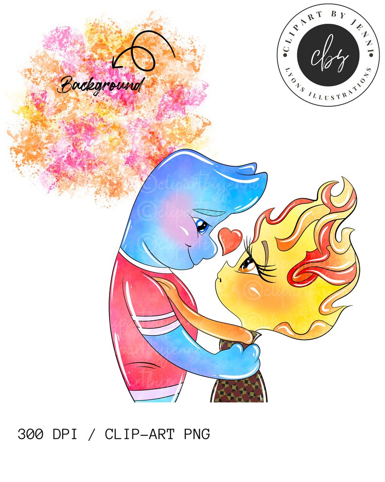 Watercolour Elemental Clipart / Watercolour Wade Ember Elemental PNG ...